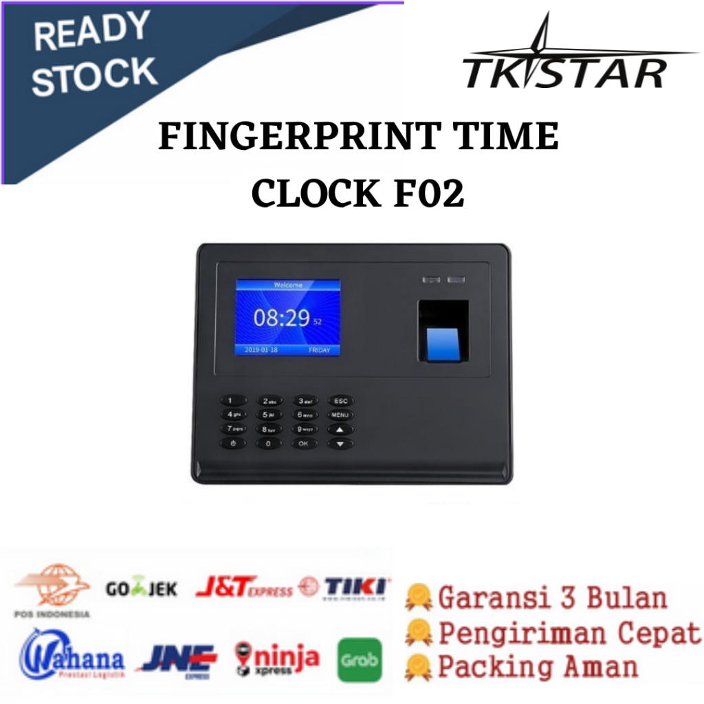 Jual Sidik Jari Mesin Absensi Fingerprint F02 Time Clock Attendance ...
