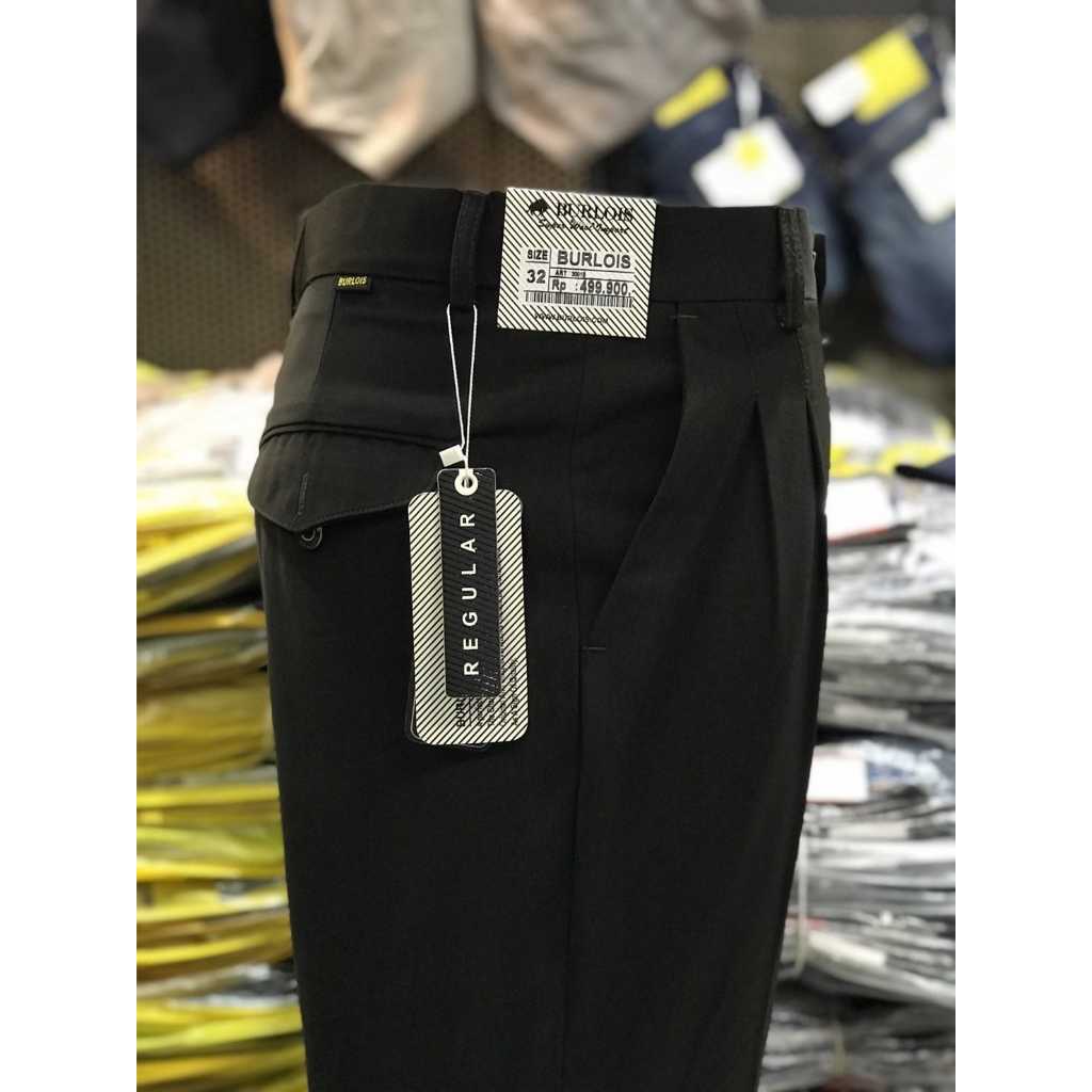 Jual Burlois - Celana panjang formal bahan twist model reguler | Shopee ...