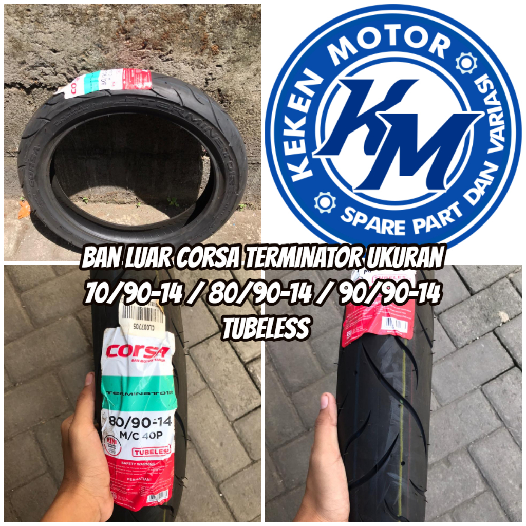 Jual BAN LUAR 70/90-14 80/90-14 90/90-14 CORSA TERMINATOR TUBLESS ...