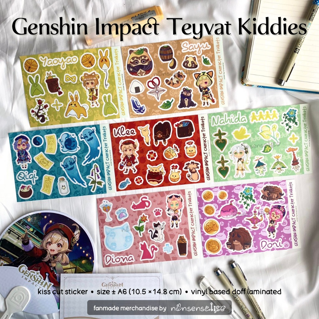 Jual Kisscut Sticker Genshin Impact Bocil Teyvat [ by nonsenselise ...