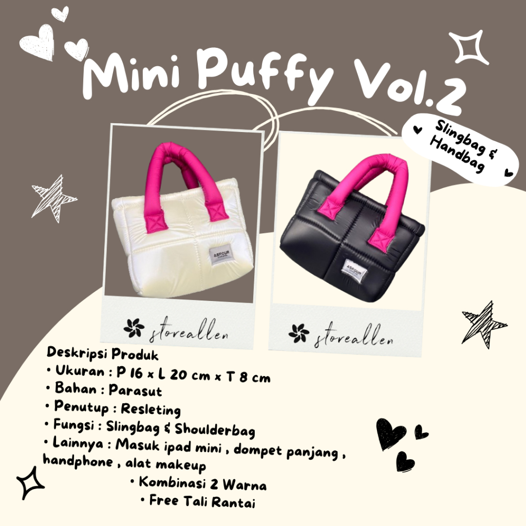 Jual MINI PUFFY |||| Storeallen - Mini Puffy Bag Hologram Gelembung ...