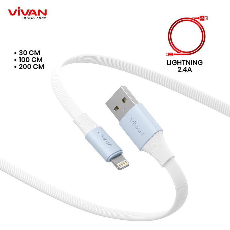 Jual Kabel Data Lightning SL (30/100/200CM) VIVAN Fast Charging 2.4A ...