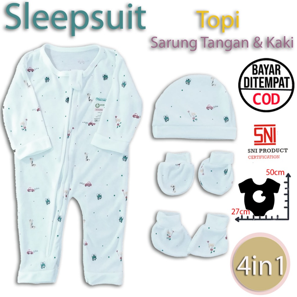 Jual ummababyshop 4in1 Sleepsuit Bayi Baru Lahir Buka Kaki Romper Bayi ...
