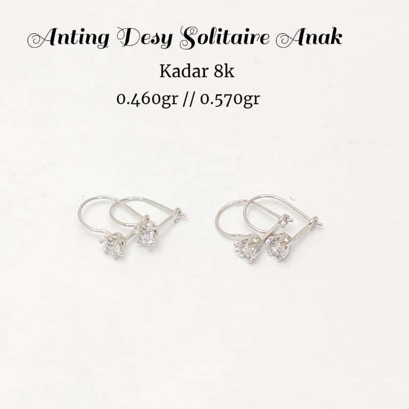 Jual ANTING DESY SOLITAIRE ANAK EMAS PUTIH KADAR 8K | Shopee Indonesia