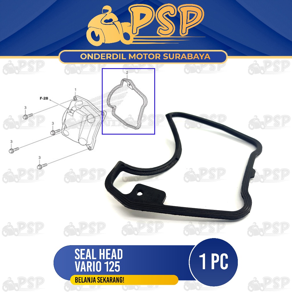 Jual Seal Head Vario 125 - Sil Karet Gasket Head Heat Cover Tutup ...