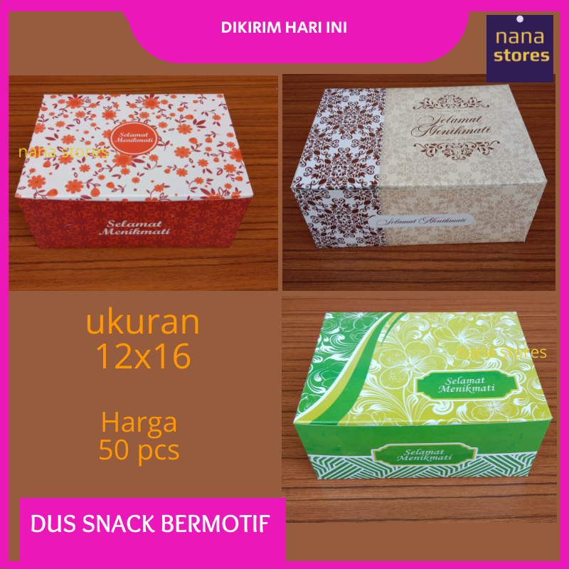 Jual 50 PCS Dus kue ukuran 12x16 , dus snack ukuran 12x16 RB | Shopee ...
