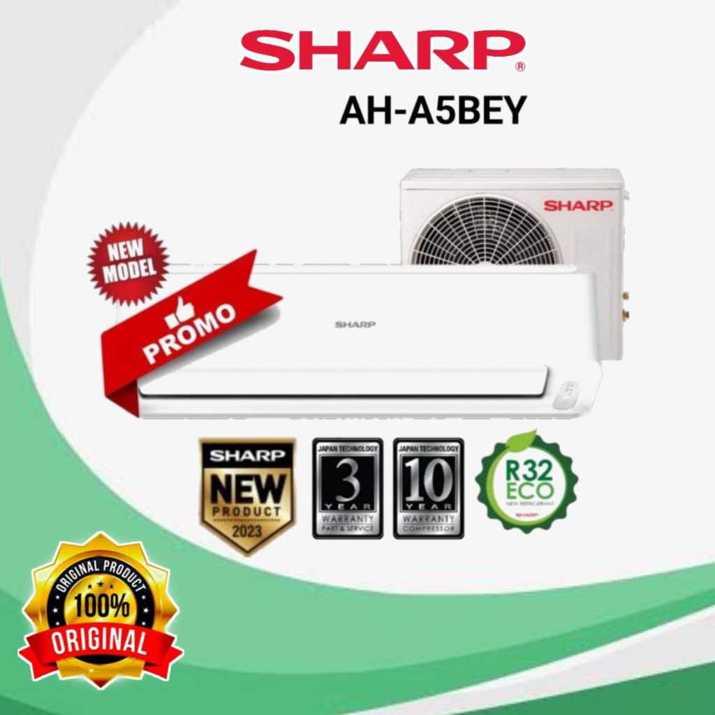 Jual AC SHARP AH-A5BEY SPLIT 1/2 PK STANDARD BARU KOMPLIT (INDOOR+OUTDOOR) | Shopee Indonesia