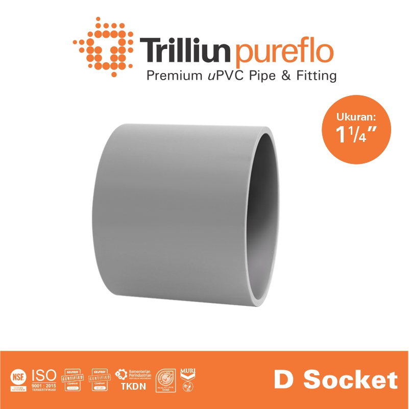 Jual Fitting Pipa uPVC Trilliunpureflo D Socket 1 1/4" Inch | Shopee ...