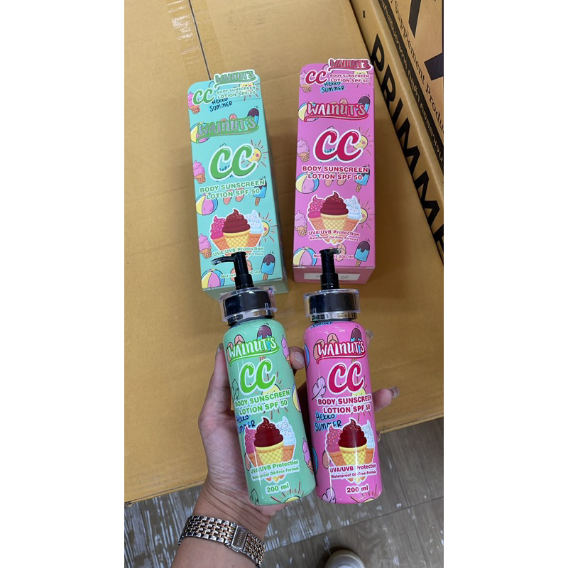 Jual Walnut’s CC Body Sunscreen lotion SPF 50, dengan efek tone up atau ...