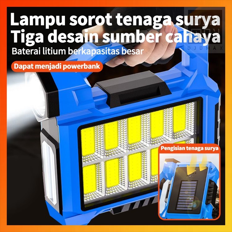 Jual DJDMax Lampu Sorot Portabel Ringan Yang Kuat Senter Surya Luar Ruangan Daya Tinggi Tiga ...