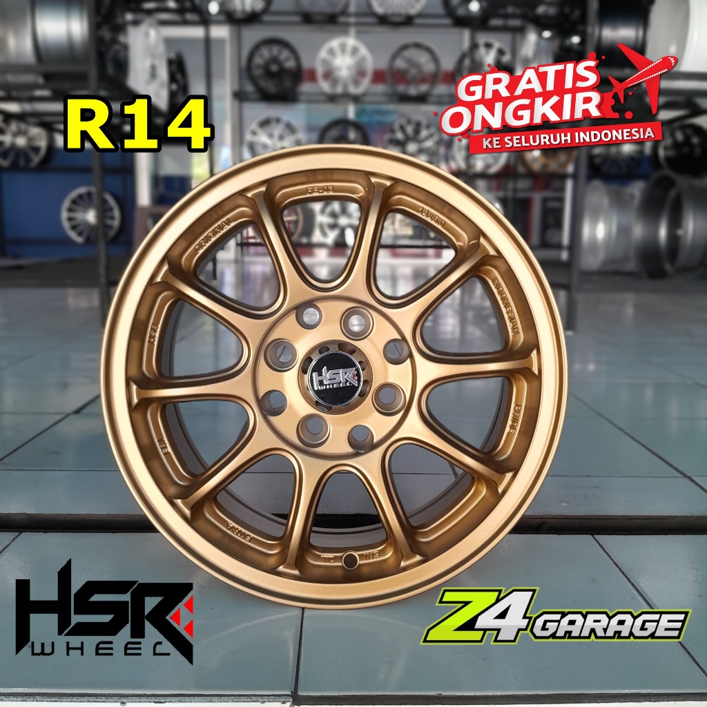 Jual Velg mobil Sanur HSR FE03 R14X6 ET35 pcd 4x100-114,3 ring 14 pnp Brio,avanza,wonder,air-ev ...