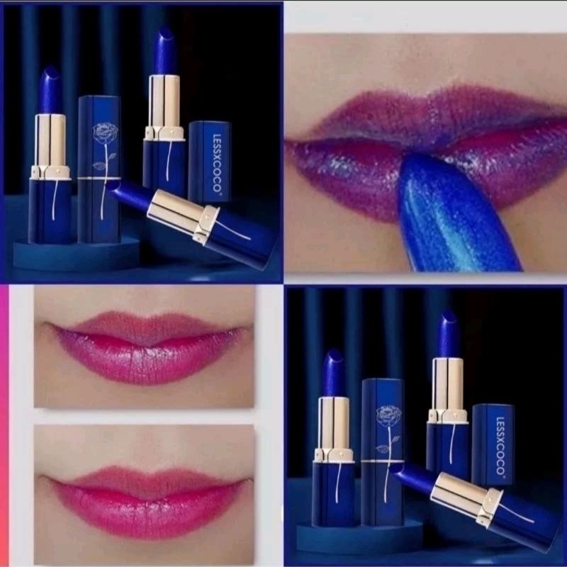 Jual ‼️READY‼️LESSXCOCO BLUE LIPSTICK COLOR CHANGING - LIPSTICK BIRU ...