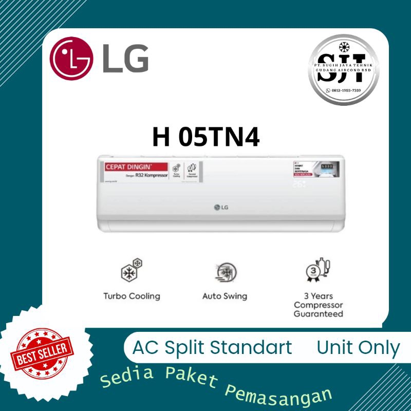 Jual AC LG Standart New Hercules 0.5pk H 05TN4 AC Split Freon R32 Unit ...