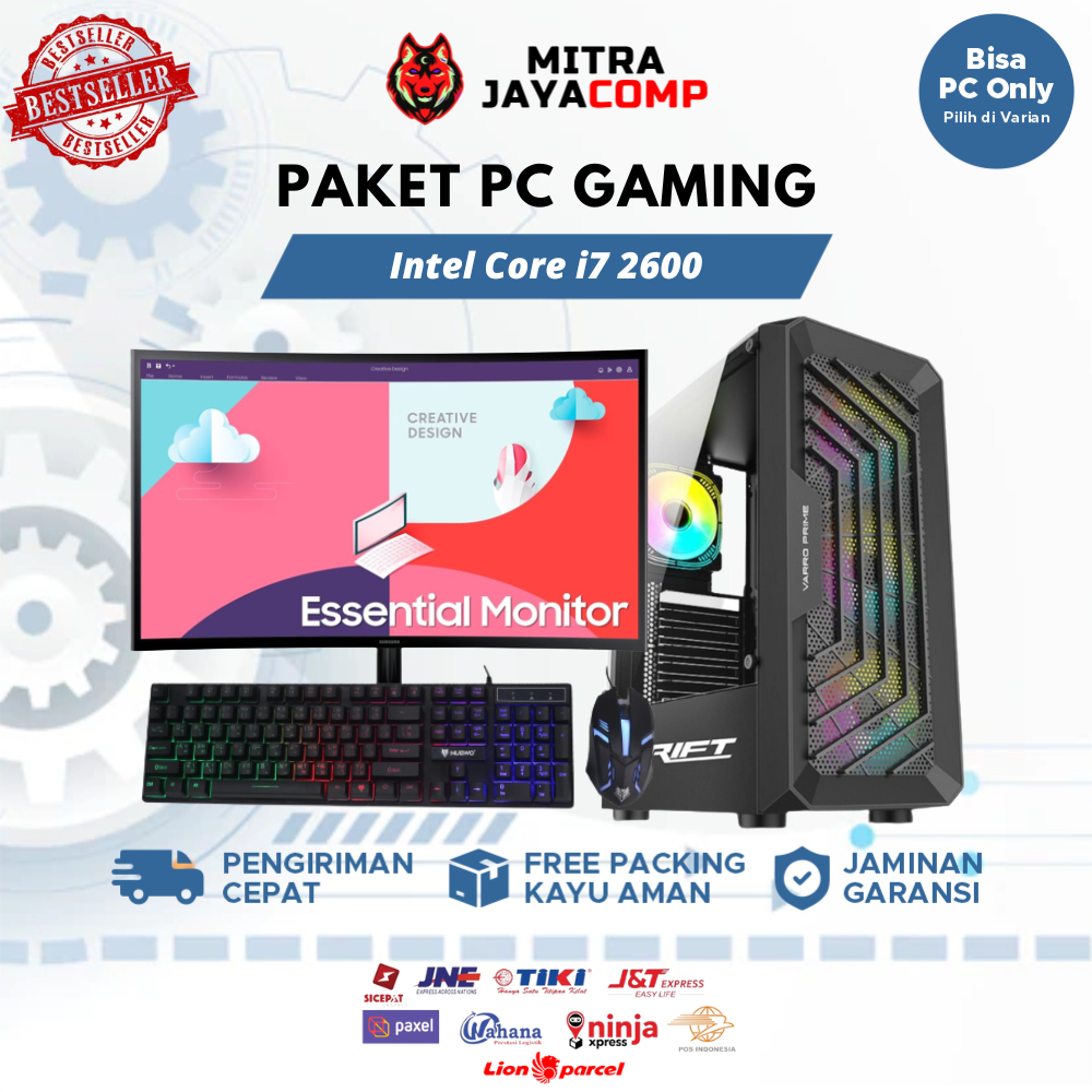 Jual PC Gaming Fullset Core i7 2600 RAM 8GB HDD 500GB GTX 750 TI Monitor 24 Inch | Shopee Indonesia