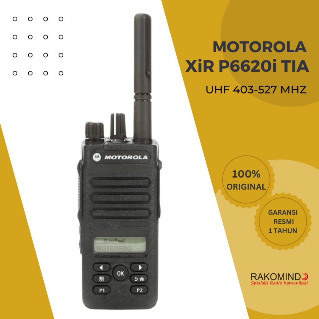 Jual HT Motorola XiR P6620i TIA-4950 UHF 403-527MHz Original Baru ...