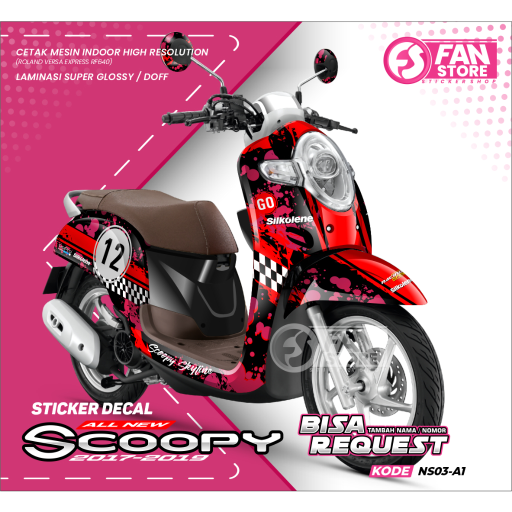 Jual Sticker Decal Honda Scoopy New Full Body RED PAINTING | Shopee ...