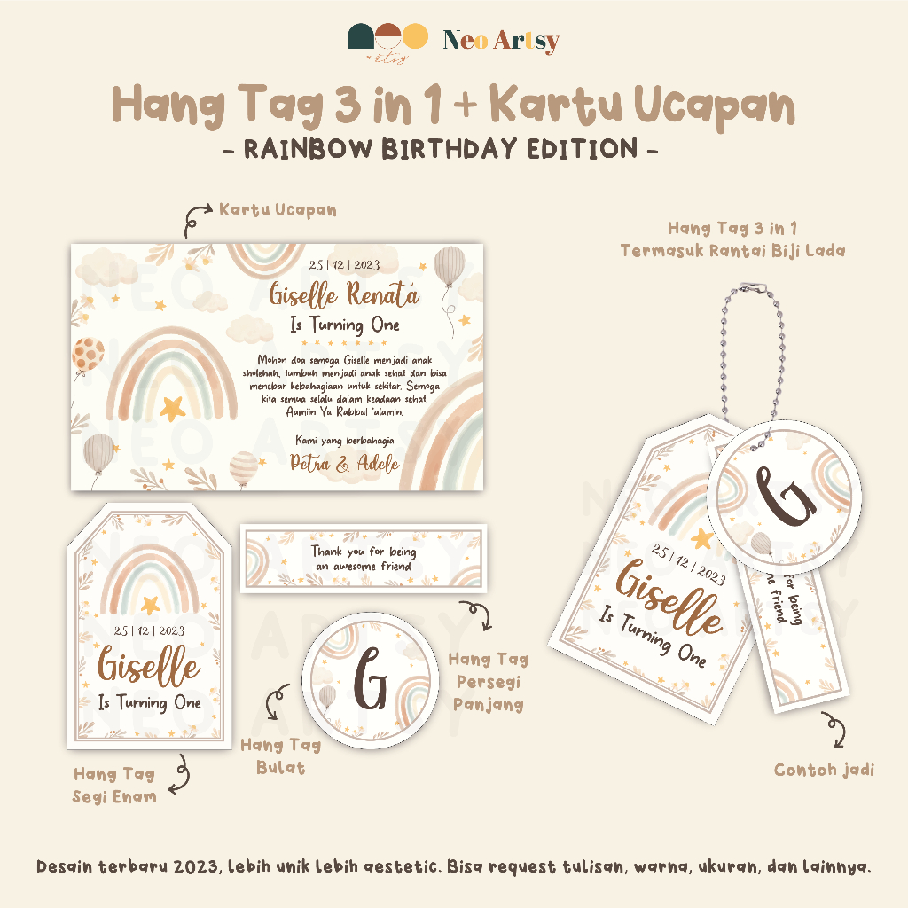 Jual Hang Tag Ulang Tahun Custom / Hang Tag Birthday / Hang Tag ...