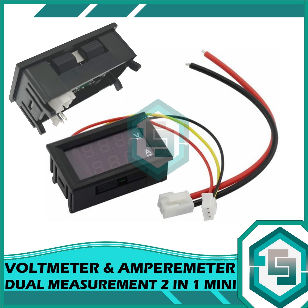 Jual VOLTMETER AMMETER AMPERE METER LED 0-100V 0-10A DC DUAL MINI | Shopee Indonesia