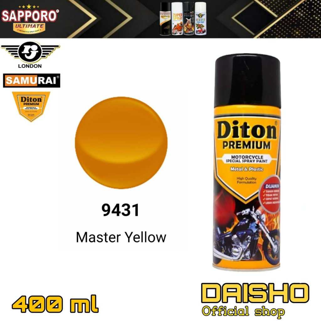 Jual PILOX PILOK 400ML MASTER YELLOW KUNING 9431 DITON PREMIUM CAT ...