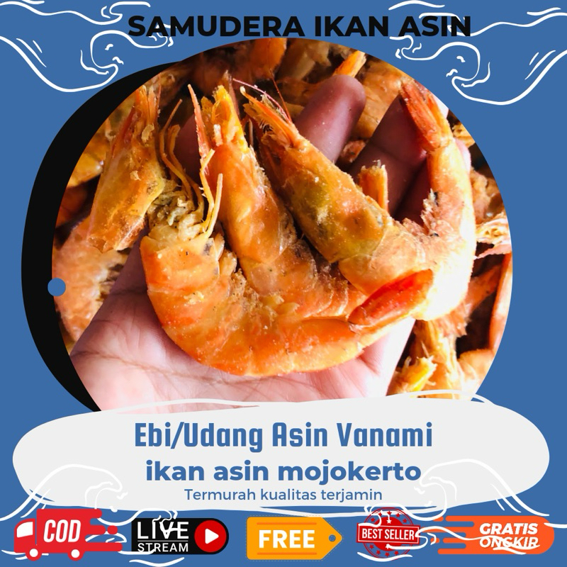 Jual 500gr TERBARU UDANG EBI ASIN 250gr Udang Vaname asin seminkering ...