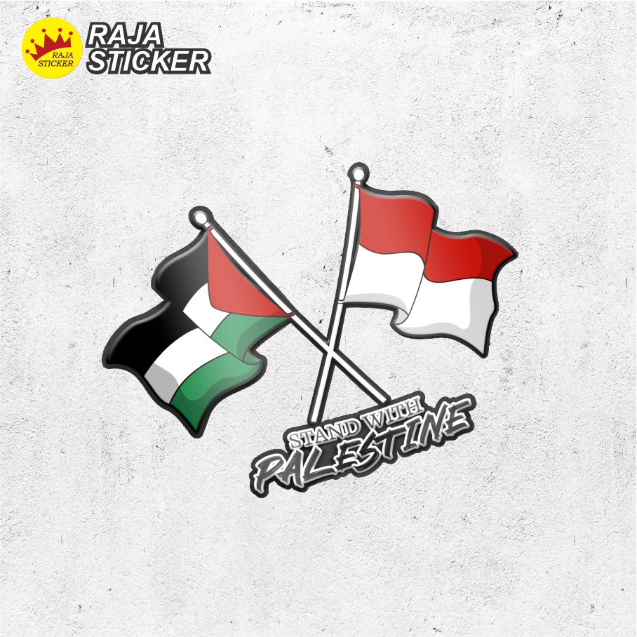 Jual Stiker PALESTINA INDONESIA Bendera Stand with Palestine FLAG ...