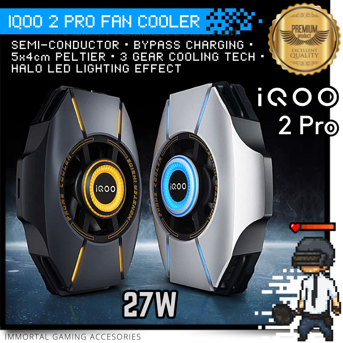 Jual [IM] IQOO 2 Pro Gaming Funcooler Back Clip 27W Kipas Pendingin ...
