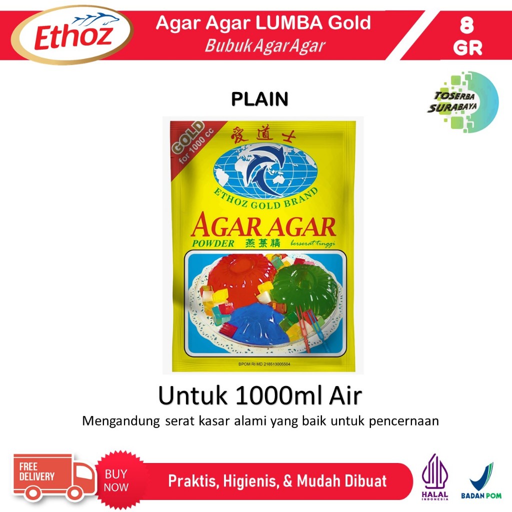 Jual ETHOZ AGAR AGAR LUMBA GOLD Plain 8gr - AGAR2 LUMBA2 | Shopee Indonesia