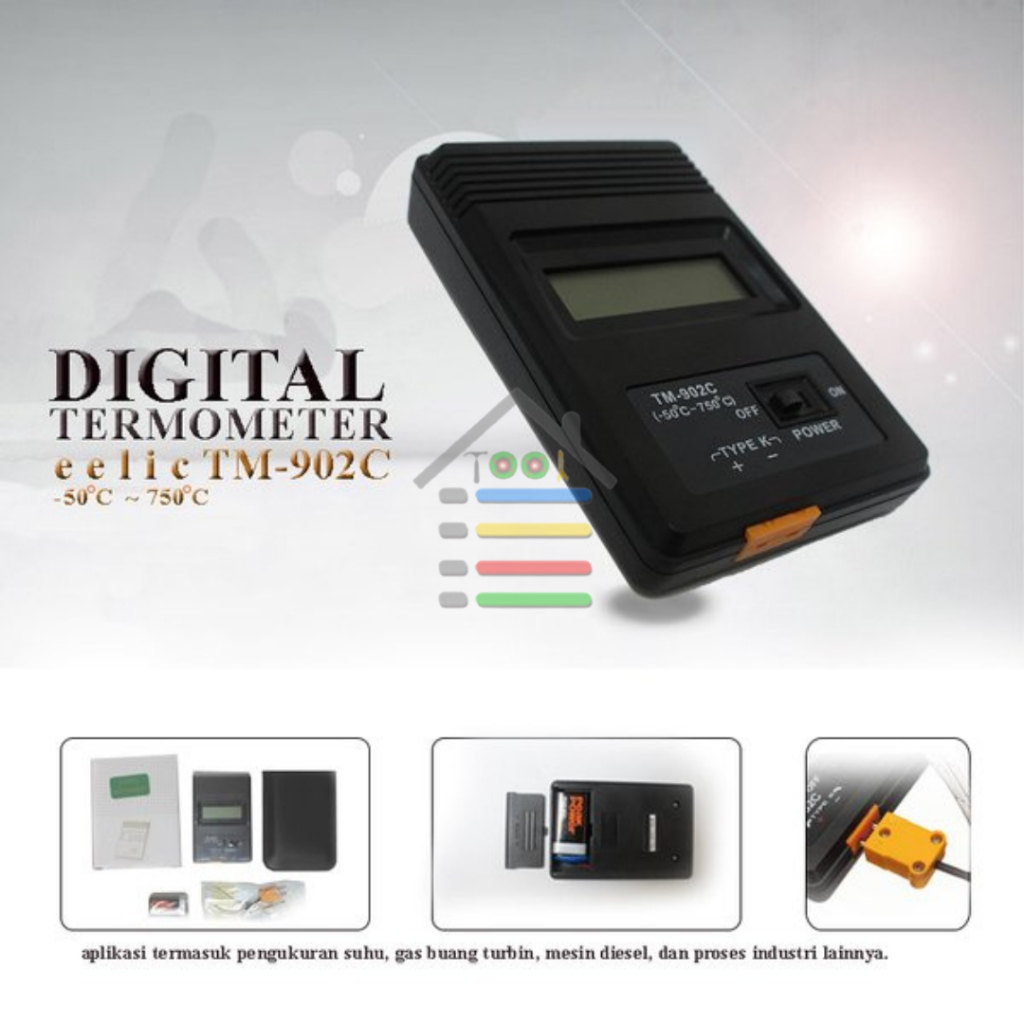 Jual THERMOMETER DIGITAL SUHU GAS CAIR PADAT 50 - 1300C DETEKTOR PROBE ...