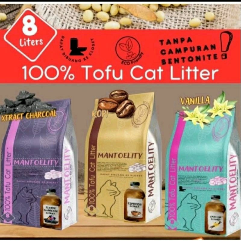 Jual Mantoelity tofu cat litter 8 Litter/ pasir tofu soya mantoel ...