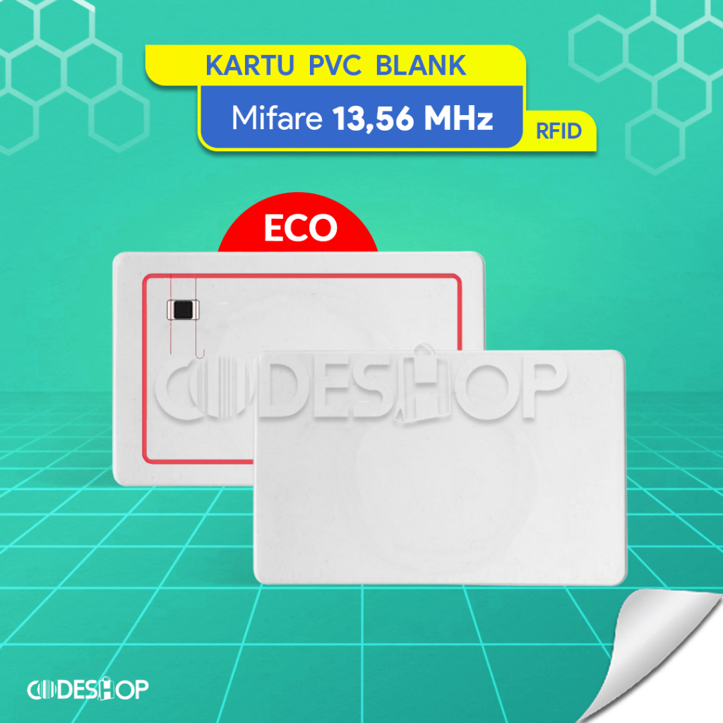 Jual Kartu RFID Mifare ECO 13,56 MHz PVC Blank Card Putih Polos ...