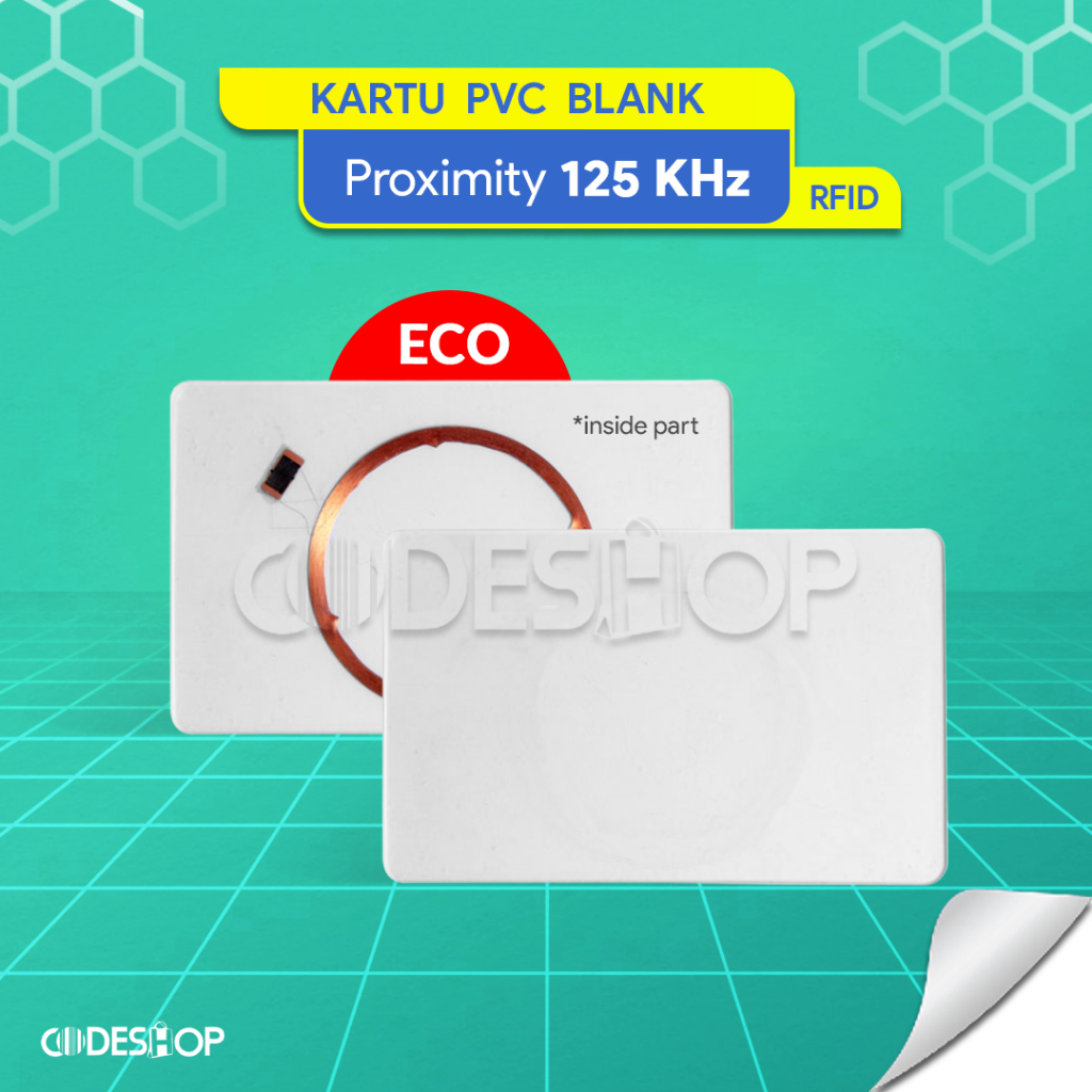 Jual Kartu RFID Proximity ECO 125 KHz PVC Blank Card Putih Polos ...