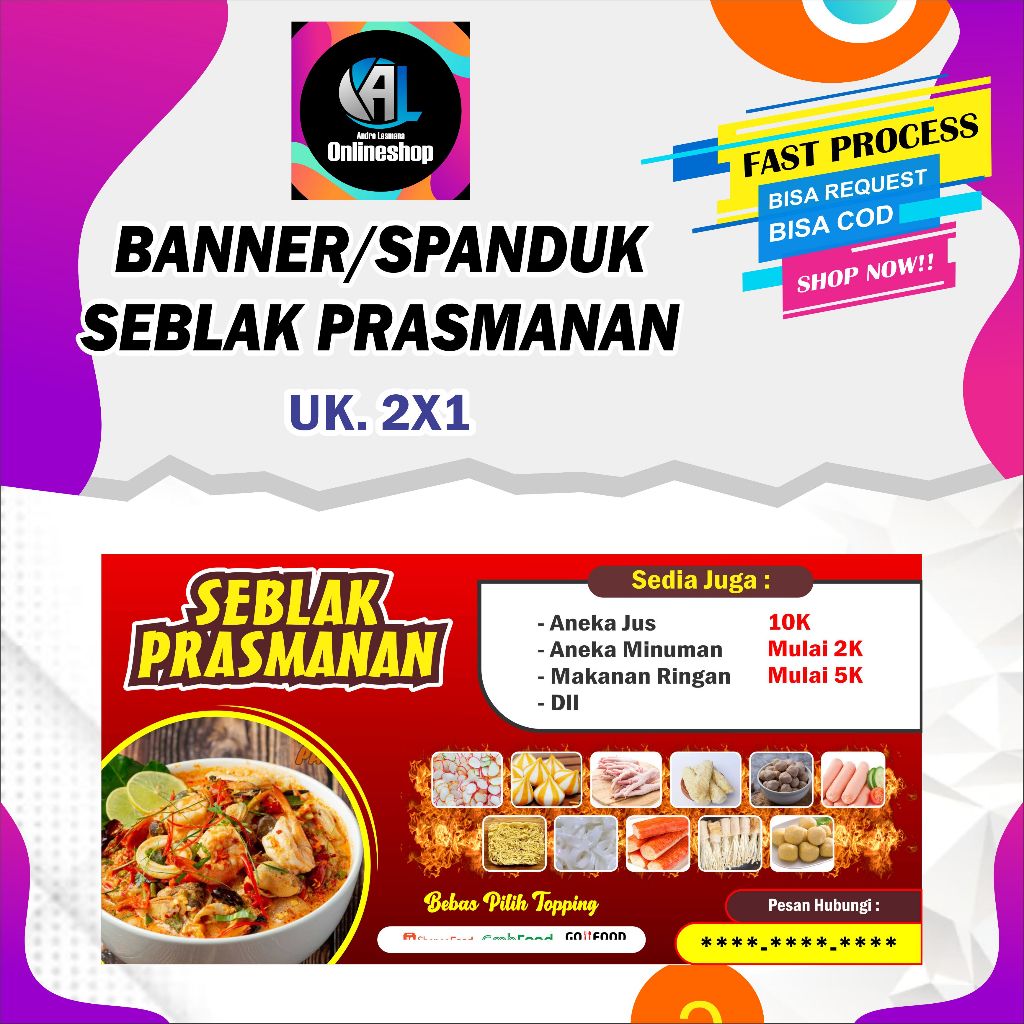 Jual Banner, Spanduk Seblak Prasmanan(Model D) | Shopee Indonesia