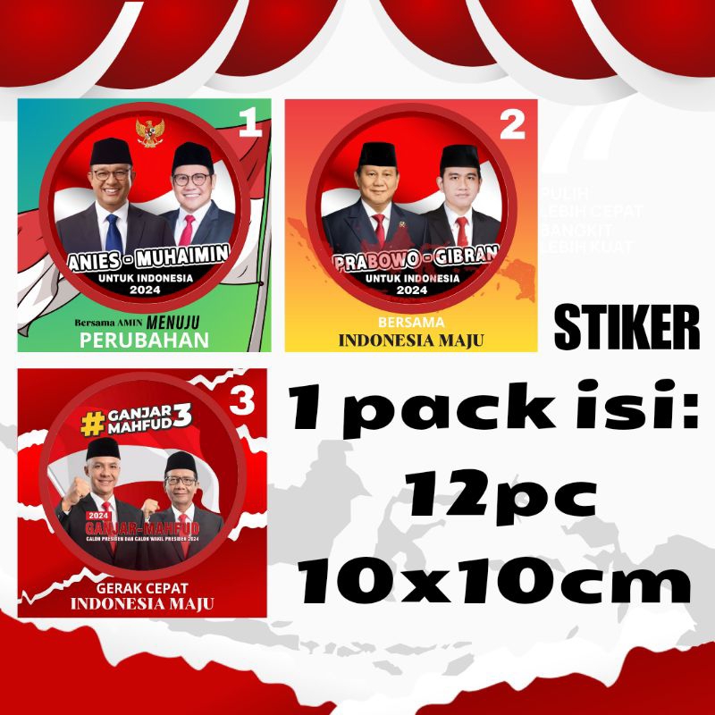 Jual STIKER CAPRES CAWAPRES 2024 STIKER ANIES GANJAR PRABOWO STIKER ...