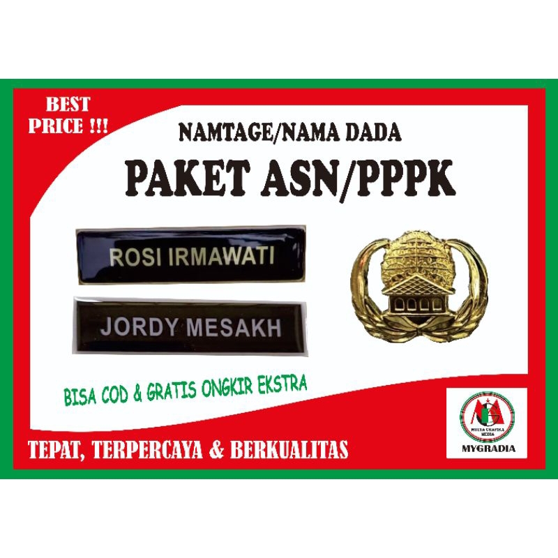 Jual Name tag/ Nama Dada Paket ASN / PPPK | Shopee Indonesia