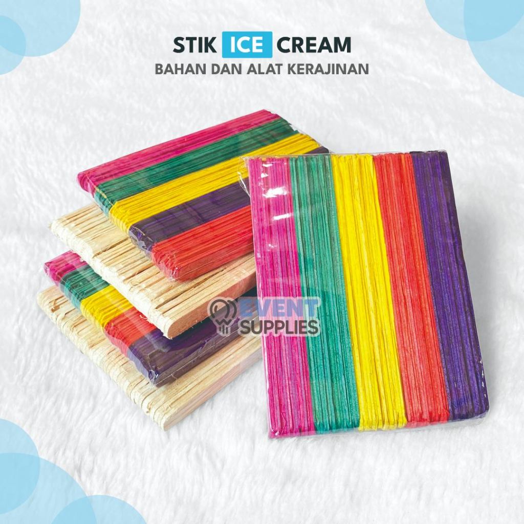 Jual Stik Ice Cream Warna-Warni Polos Stik Es Krim Kerajinan | Shopee ...