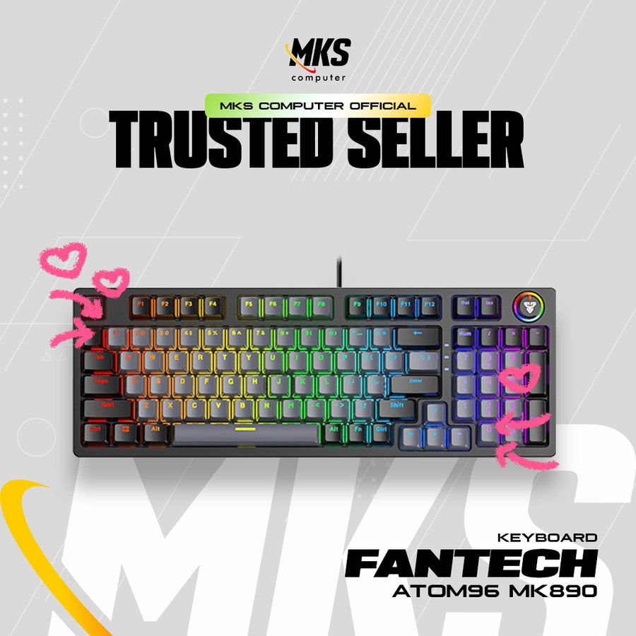 Jual Fantech ATOM96 MK890 RGB Keyboard Gaming Mechanical Full Size | Shopee Indonesia