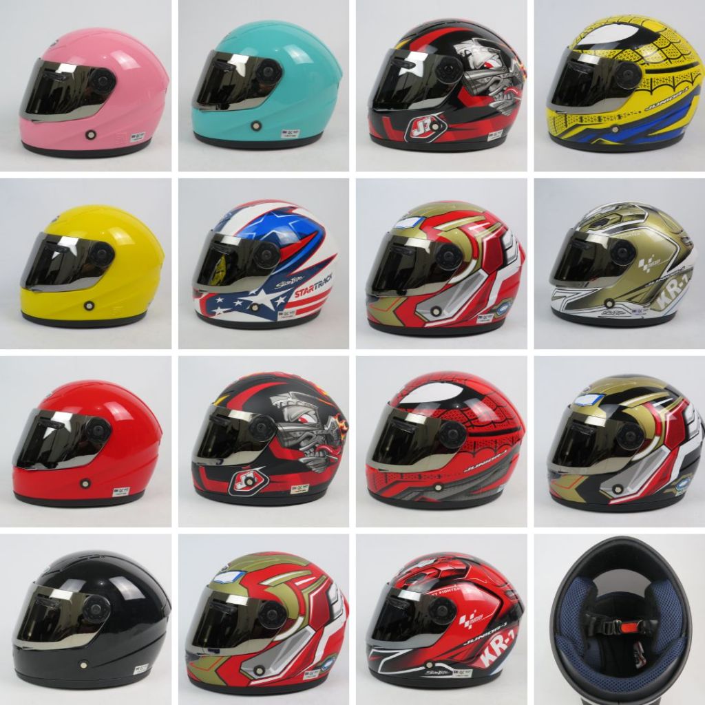 Jual Scott - Helm Anak Full Face FF Kids J-1 SNI / Motif Polos | Shopee ...
