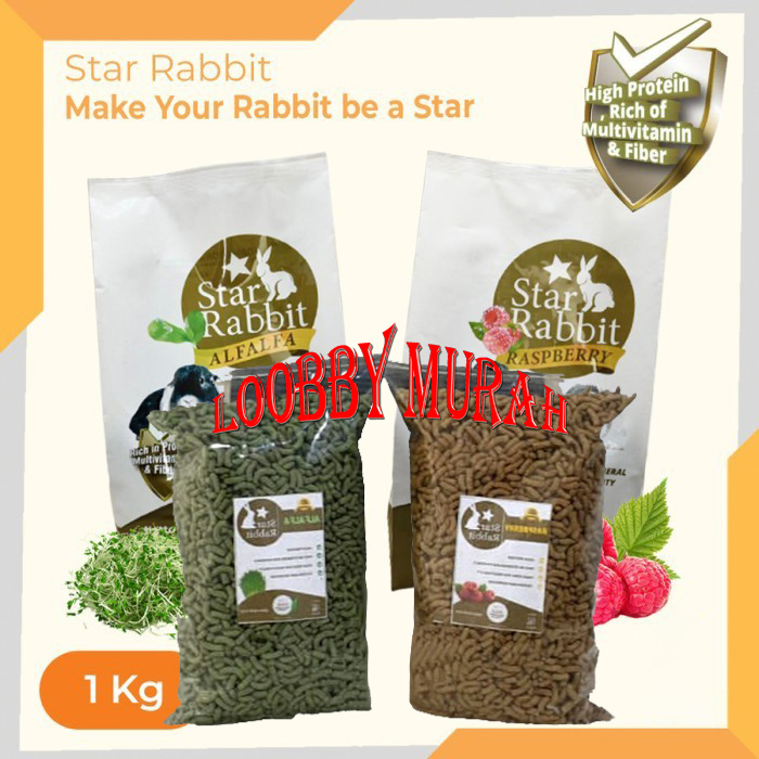 Jual Pakan Makanan Kelinci STAR RABBIT REPACK Premium Rodent Food 1Kg 1 ...