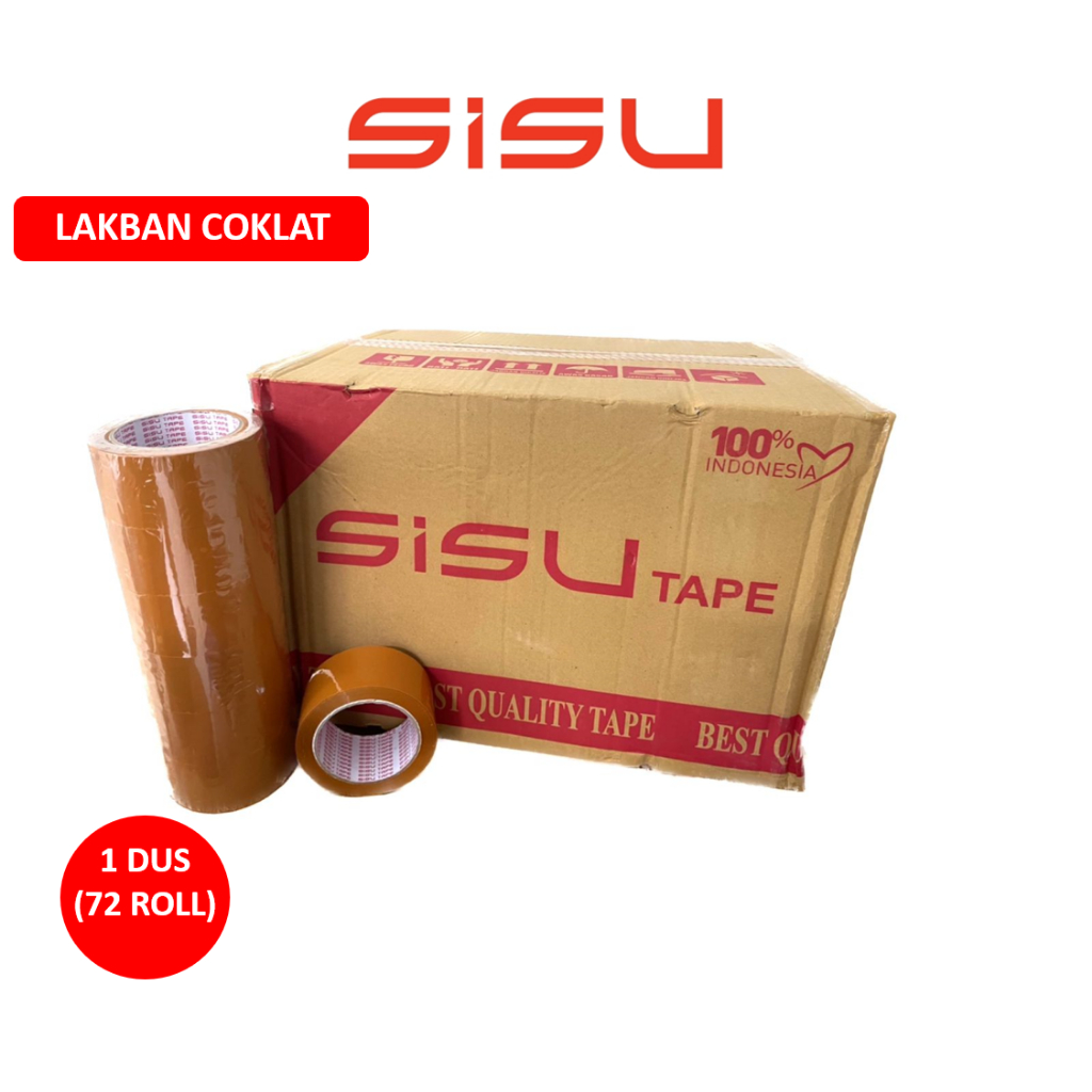 Jual 1 DUS Lakban OPP Tape / Lakban Coklat SISU Tape 48mm 100 Yard 2 ...