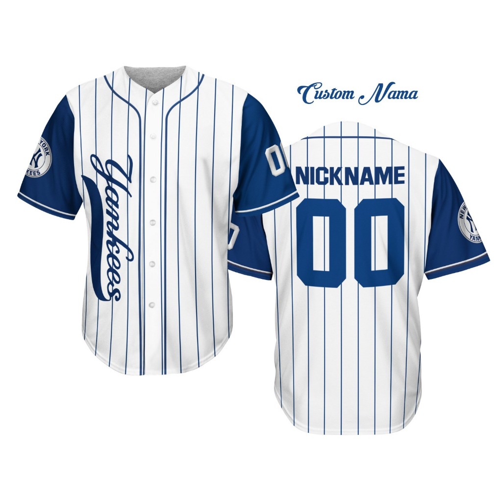 Jual jersey baseball printing custom nama dan nomor free, baju kaos ...