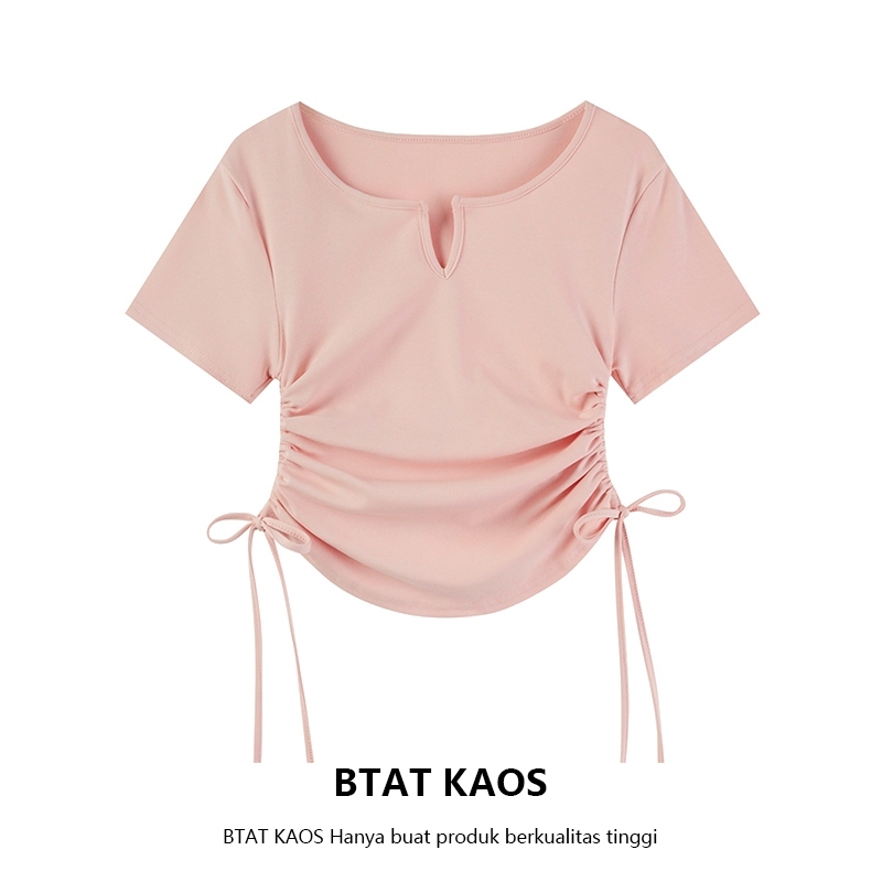 Jual BTAT croptee croptop serut grey korea wanita/kaos polos crop ...