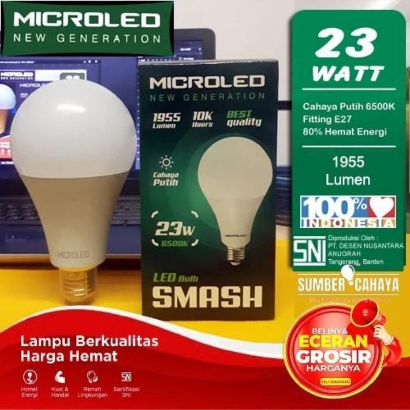 Jual lampu microled smash LED bulb lampu rumah terang 5watt / 7watt ...