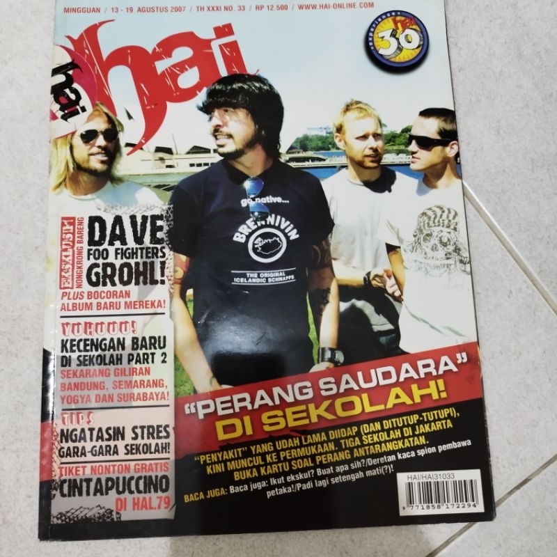 Jual majalah Hai cover foo fighters, interview Dave Grohl & Nate ...