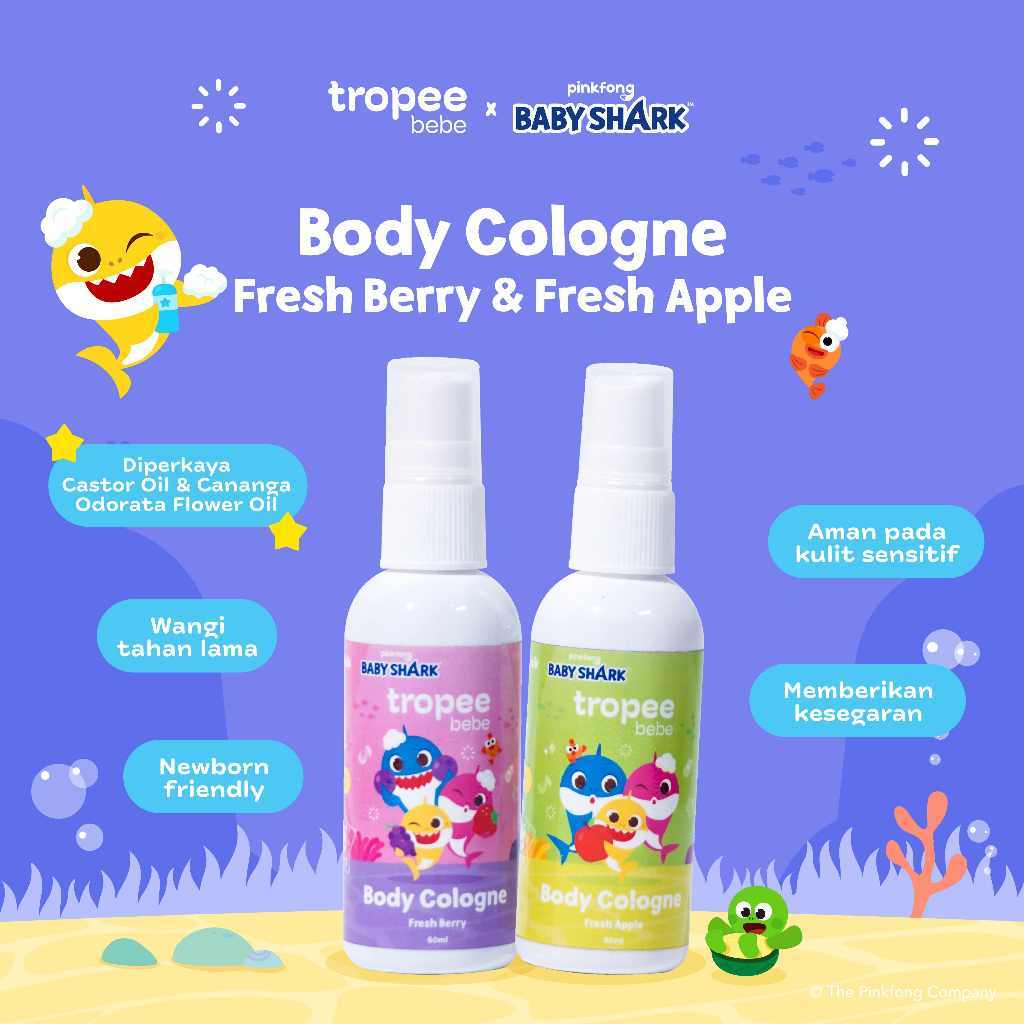 Jual Tropee Bebe x Pinkfong - Body Cologne Parfum Bayi 60ml / Parfum ...