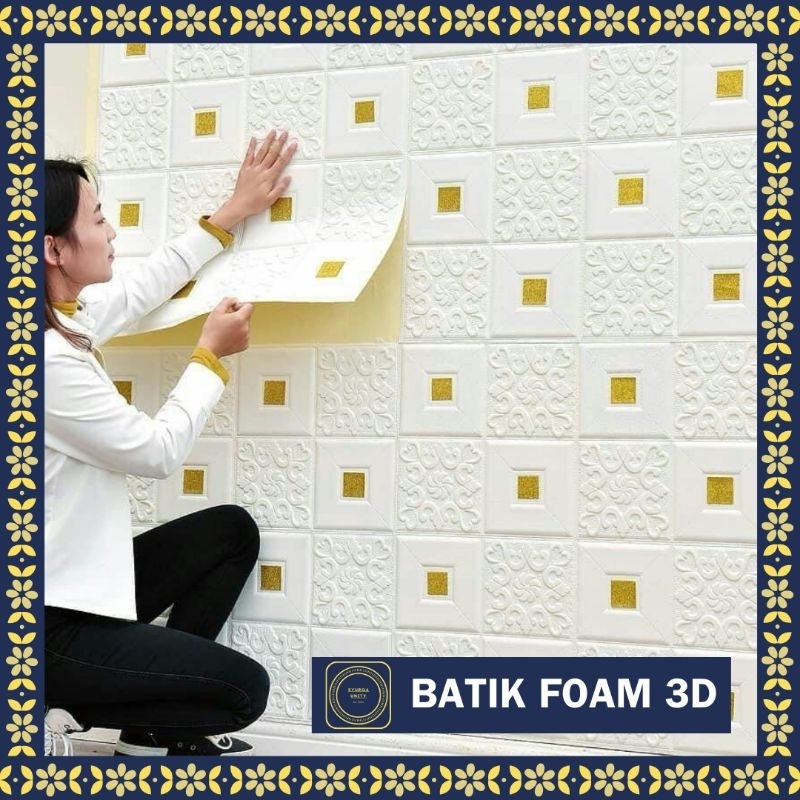 Jual PROMO! Wallpaper Foam 3D Batik Beraneka Warna | Shopee Indonesia