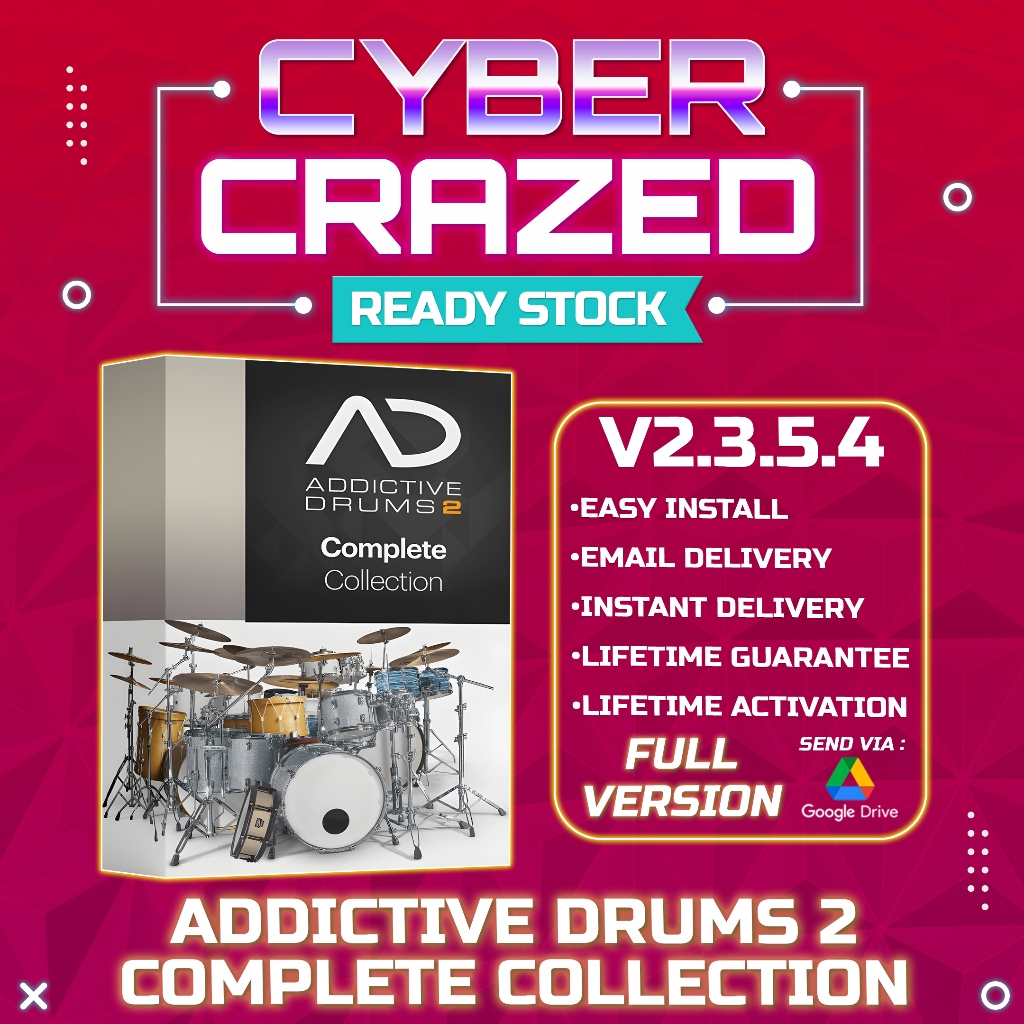Jual (Win/Mac) XLN Audio Addictive Drums 2 Complete Collection v2.3.5.4 Full Version (Versi ...
