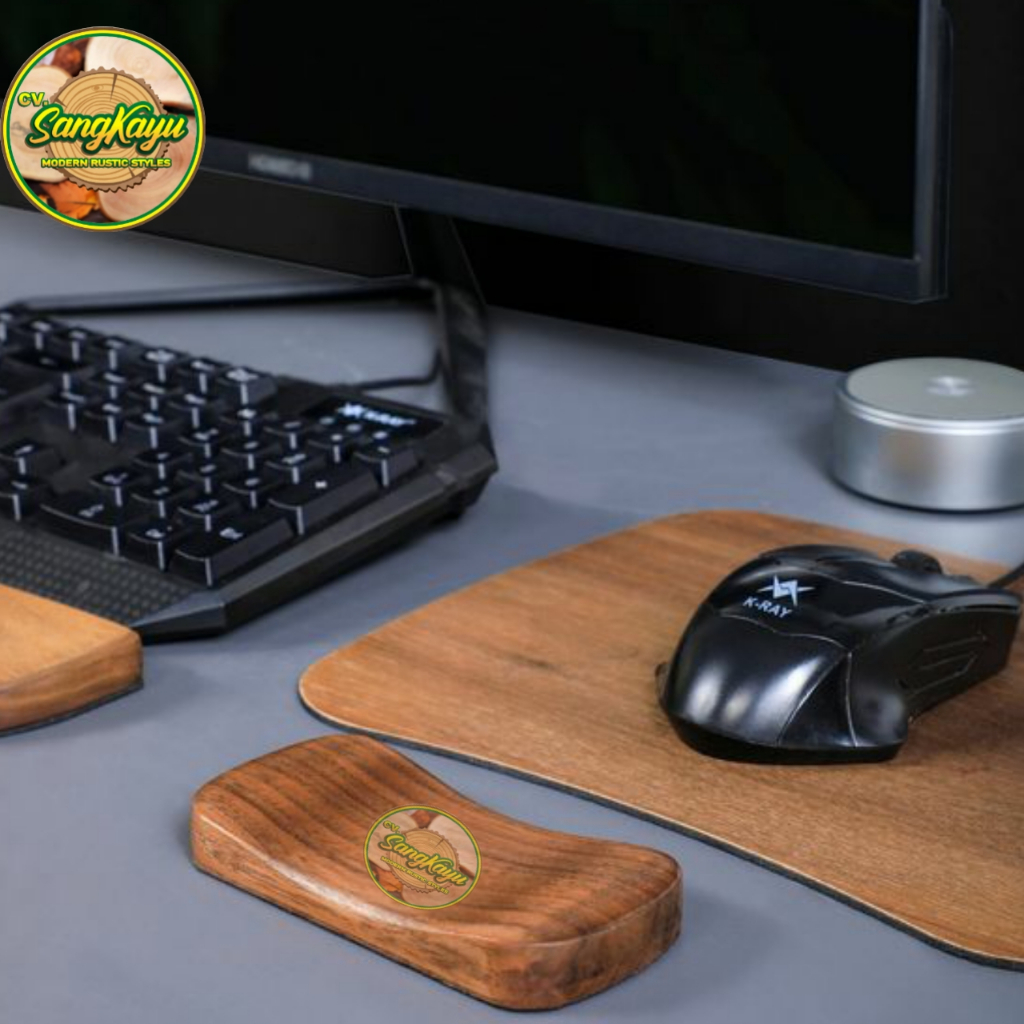 Jual Wooden wrist rest for keyboard Sandaran tangan keyboard kayu ...