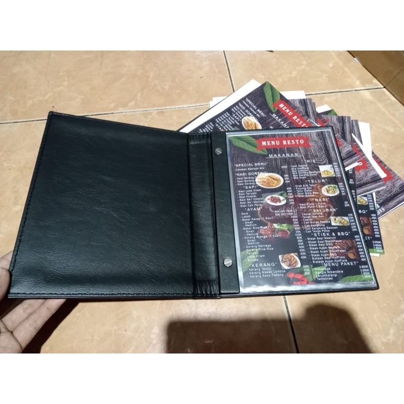 Jual buku menu cafe/resto/hotel dll. a4 custom logo | Shopee Indonesia