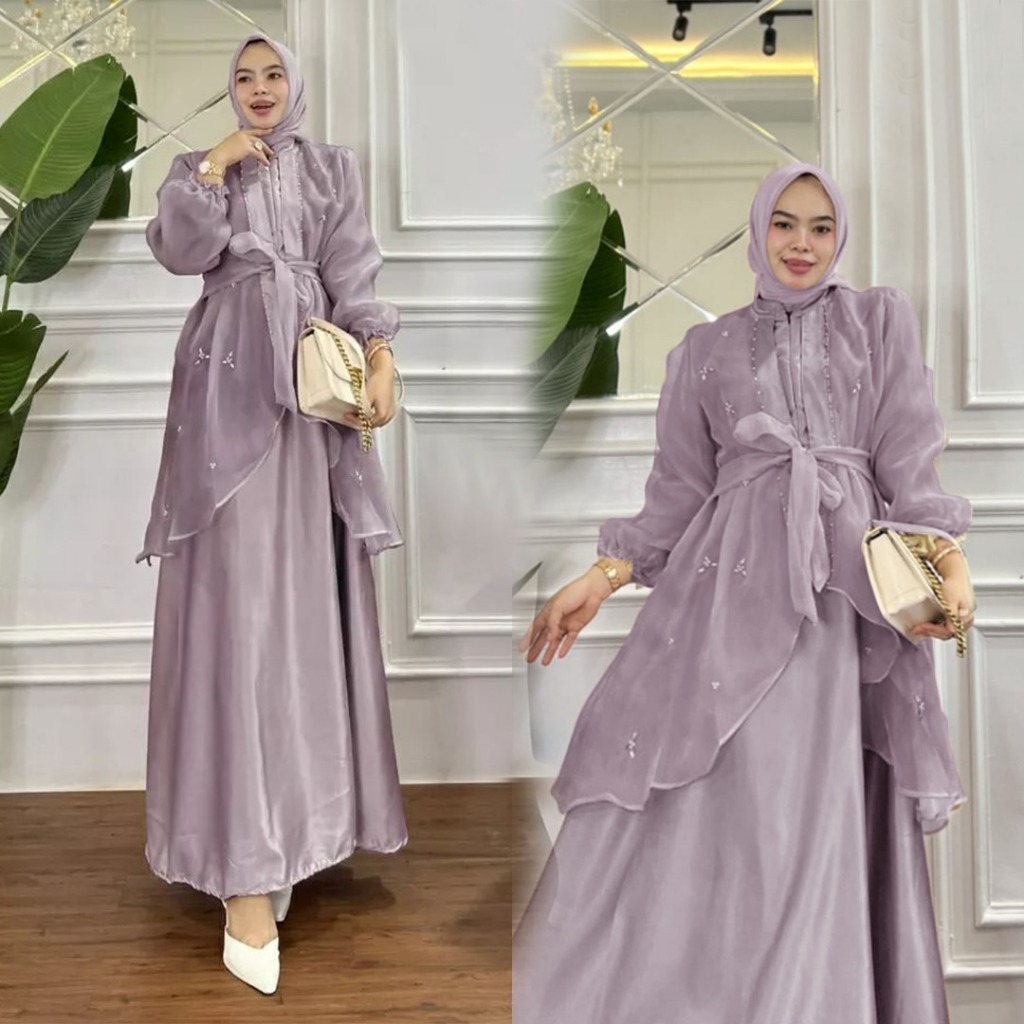 Jual BATIK COUPLE TERMURAH - Gamis Brukat FIDELYA Dress Kondangan ...