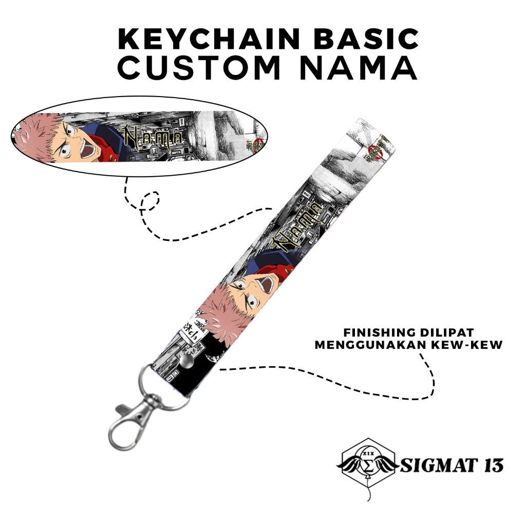 Jual Keychain Custom Nama sigmat 13 Gantungan Kunci Motor Anime Jujutsu ...